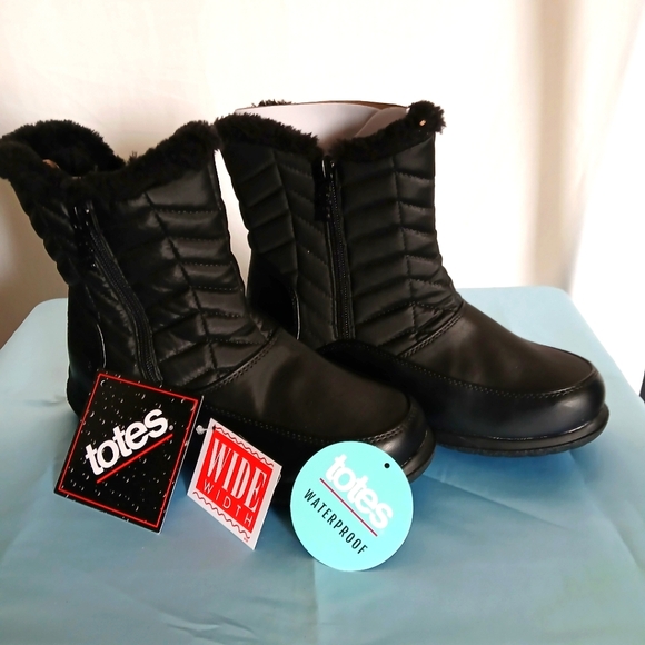 totes | Shoes | Totes Womens Black Quilted Winter Boots | Poshmark